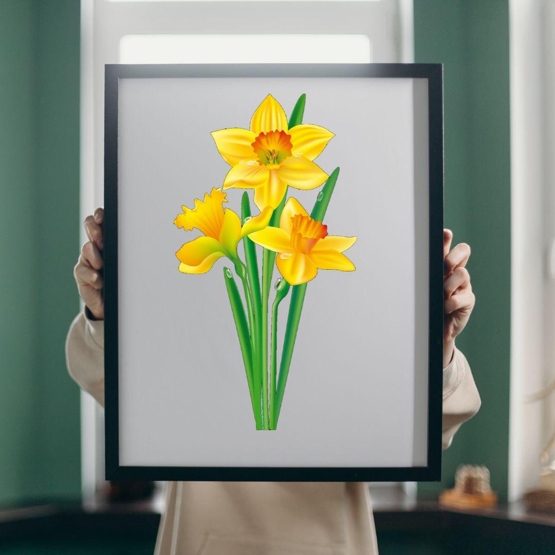 Daffodil Svg Bundle, Daffodil Silhouette, Daffodil Vector, Daffodil ...