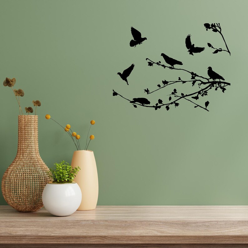 Bird on Branch Svg Bundle, Bird on Tree Svg, Tree Branch Svg, Birds on ...