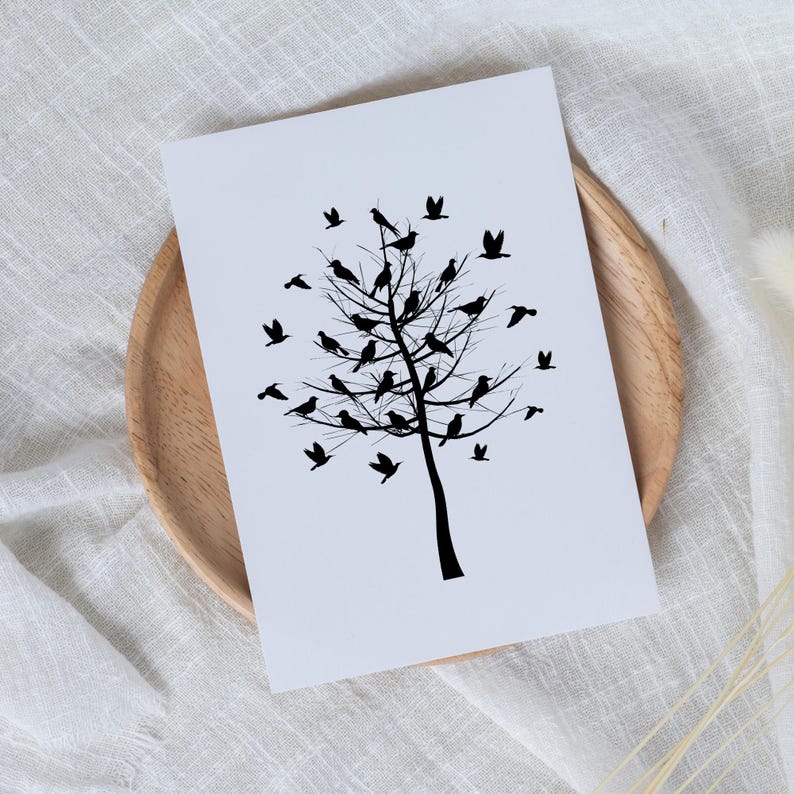 Bird on Branch Svg Bundle, Bird on Tree Svg, Tree Branch Svg, Birds on ...