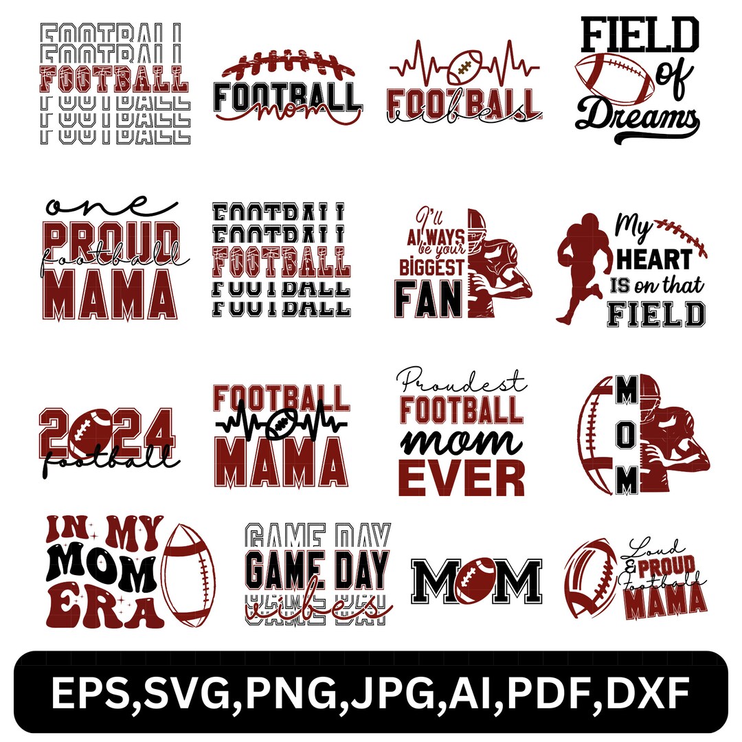 Football Mom SVG Bundle, Football Shirt Design, Game Day Svg, Football ...