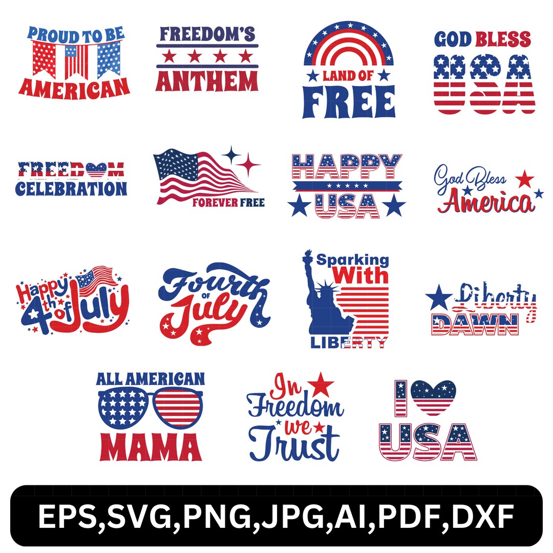 4th of July Svg Bundle, USA Independence Day Svg, Patriotic Svg Bundle ...