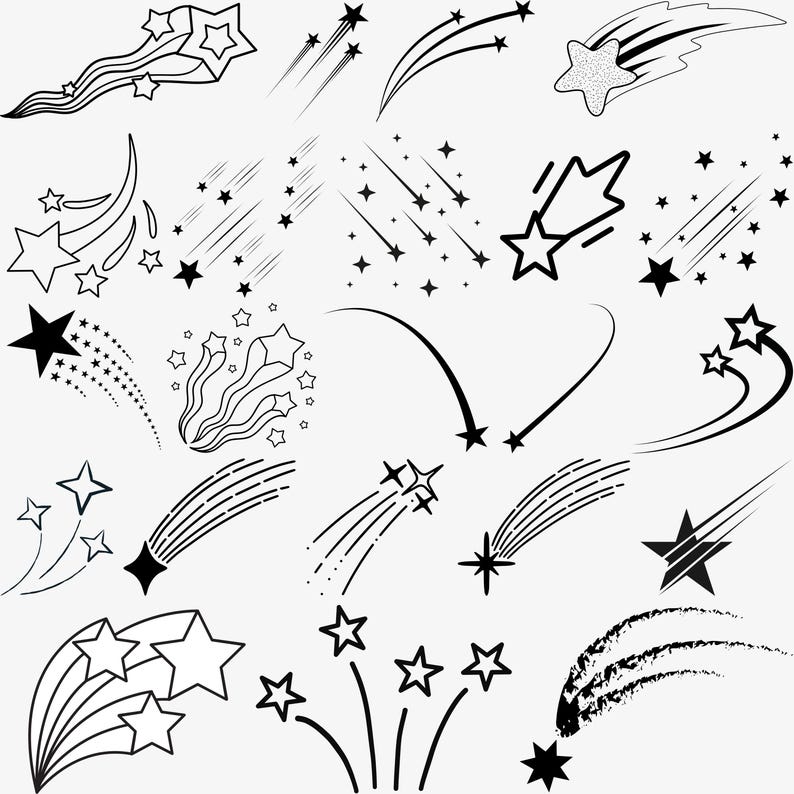 Shooting Stars SVG, Shooting Star Cricut, Star Clipart, Shooting Star ...