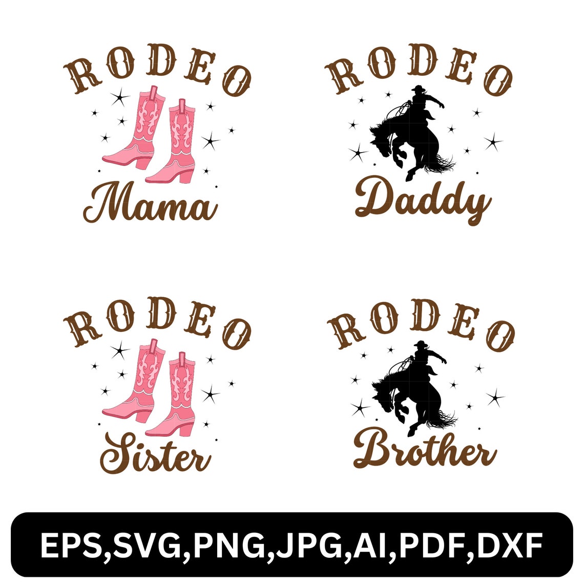 Rodeo Svg Bundle, Rodeo Daddy Svg, ,rodeo Mama Svg, Rodeo Brother ...