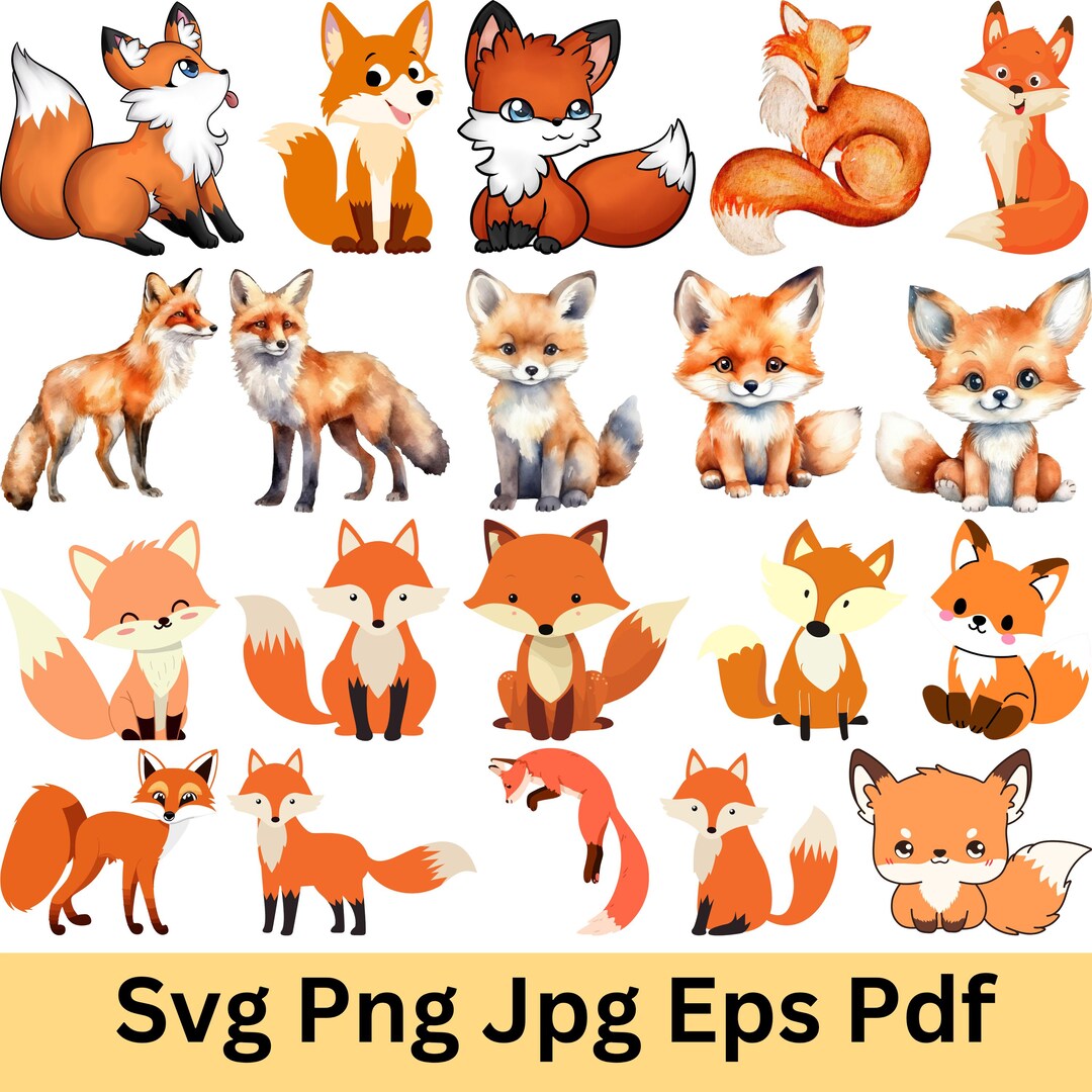 Fox Svg Bundle, Fox Cut File, Fox Silhouette, Fox Svg File for Cricut ...