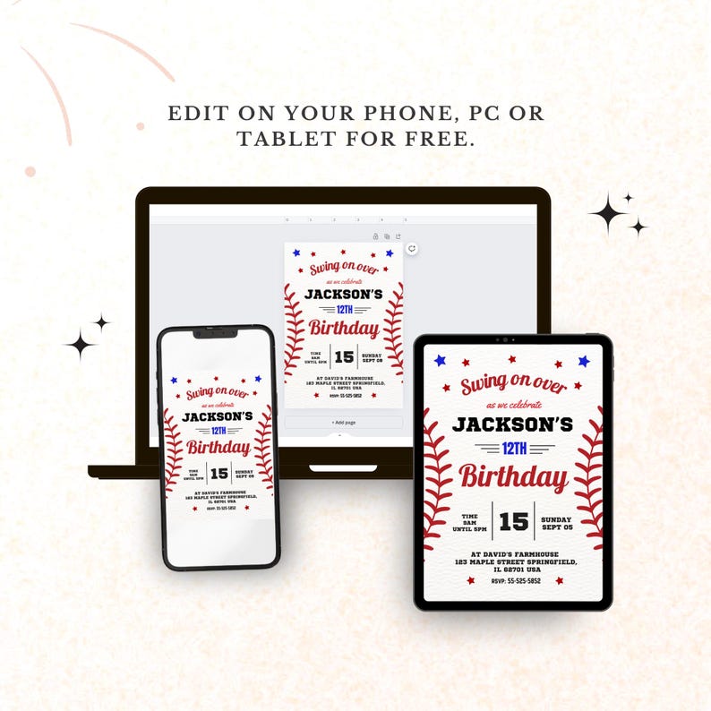 Baseball Birthday Invitation Template, Rookie of the Year Invite ...