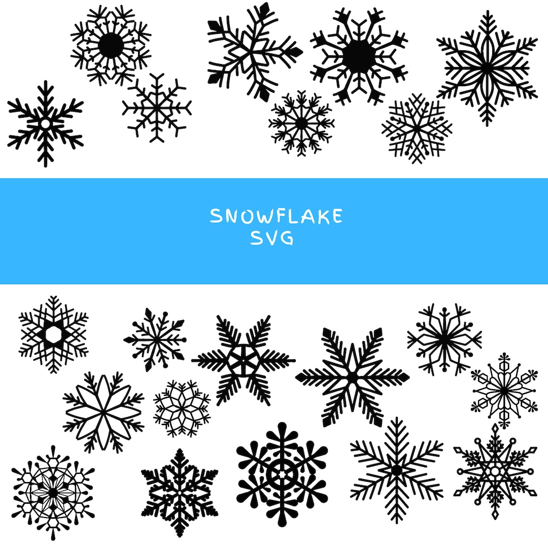 Snowflake SVG Bundle, Winter Flake Svg, Snowfall Svg, Snowflakes Png ...