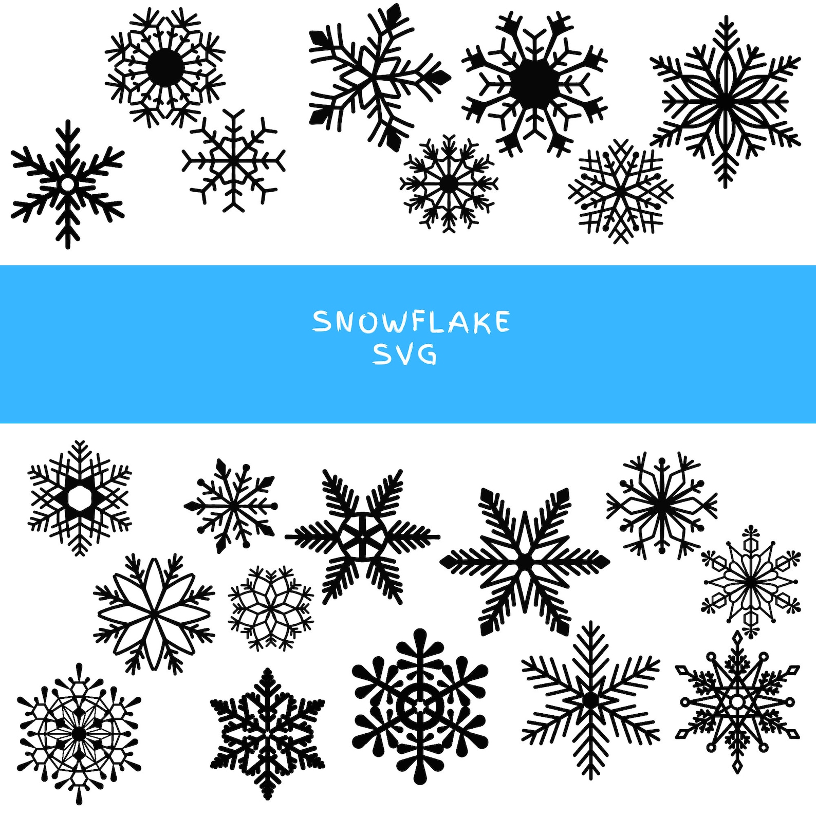 Snowflake SVG Bundle, Winter Flake Svg, Snowfall Svg, Snowflakes Png ...