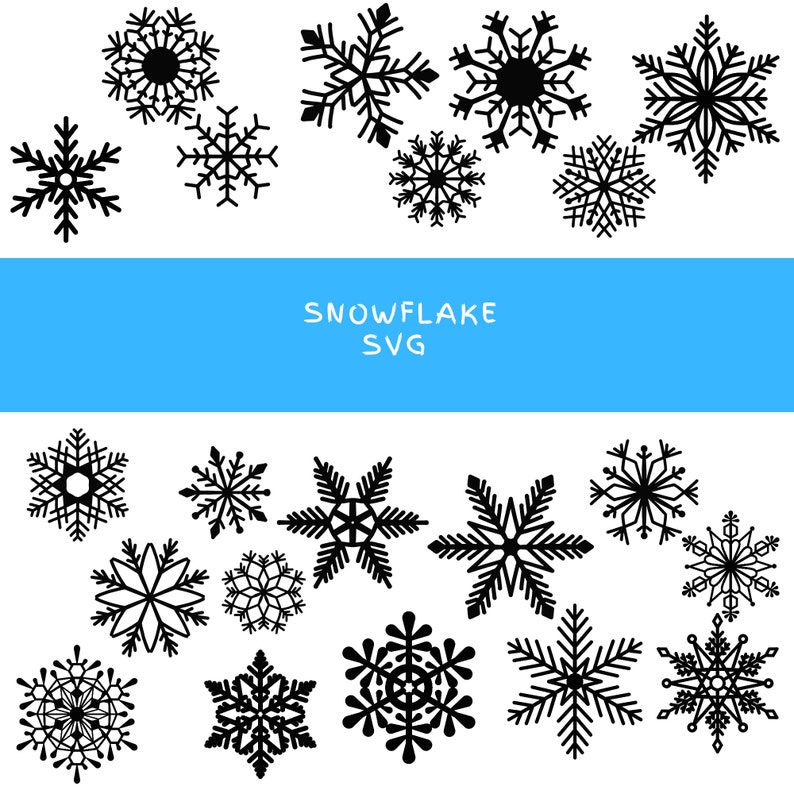 Snowflake SVG Bundle, Winter Flake Svg, Snowfall Svg, Snowflakes Png ...