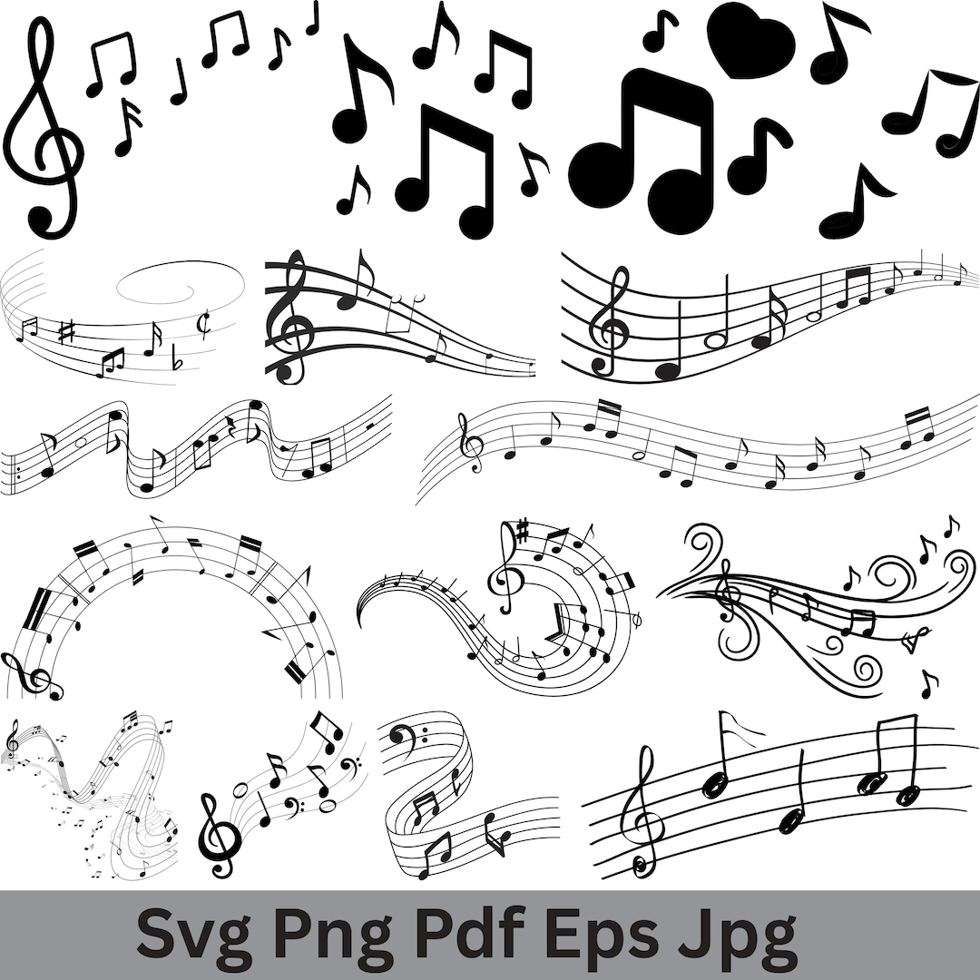 Music Notes Svg Bundle, Music Notes Cut Files for Cirut, Music Notes ...