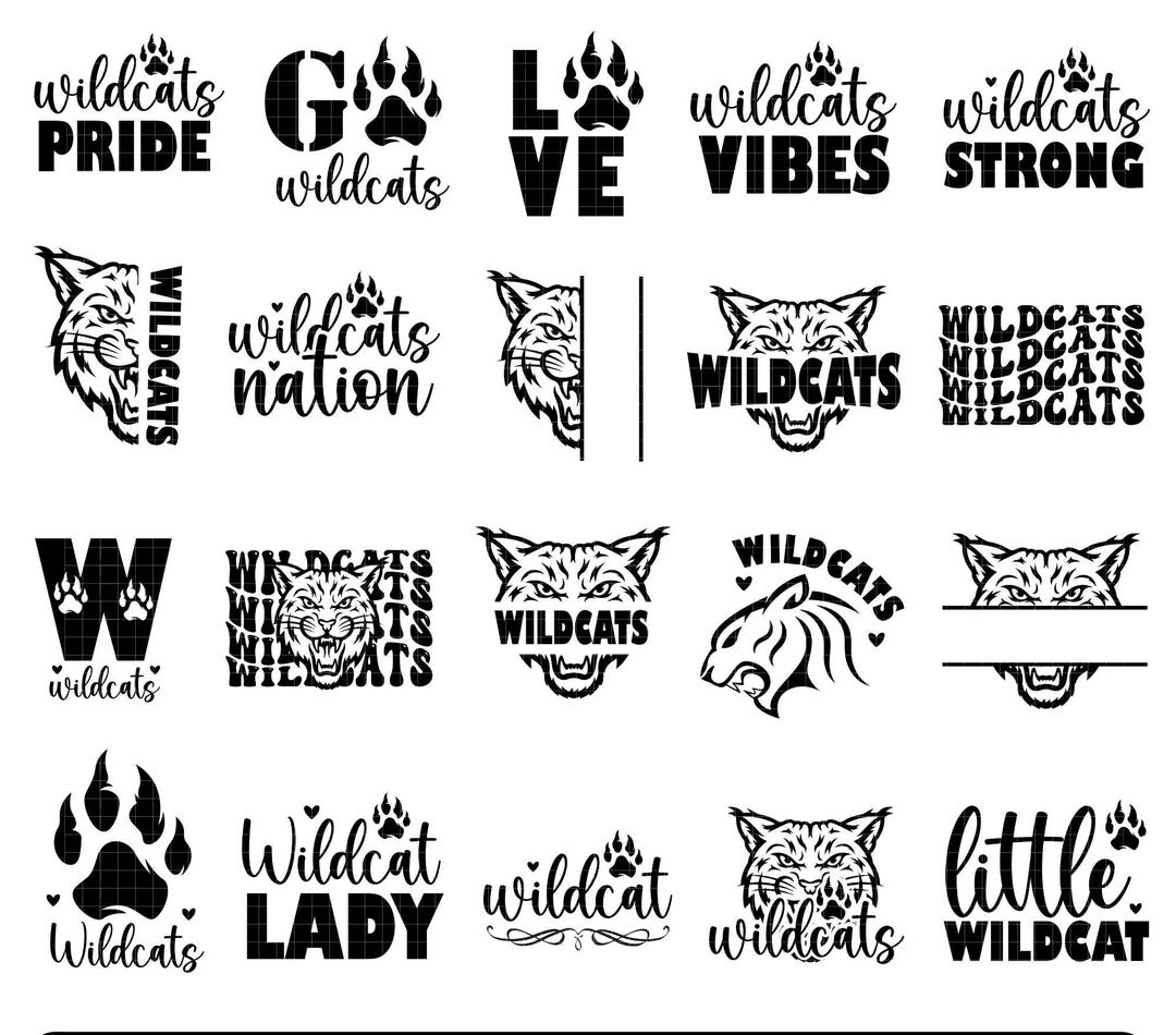 Wildcats Svg Bundle, Wildcats Head Svg, Wildcats Pride Svg, Paw Print ...