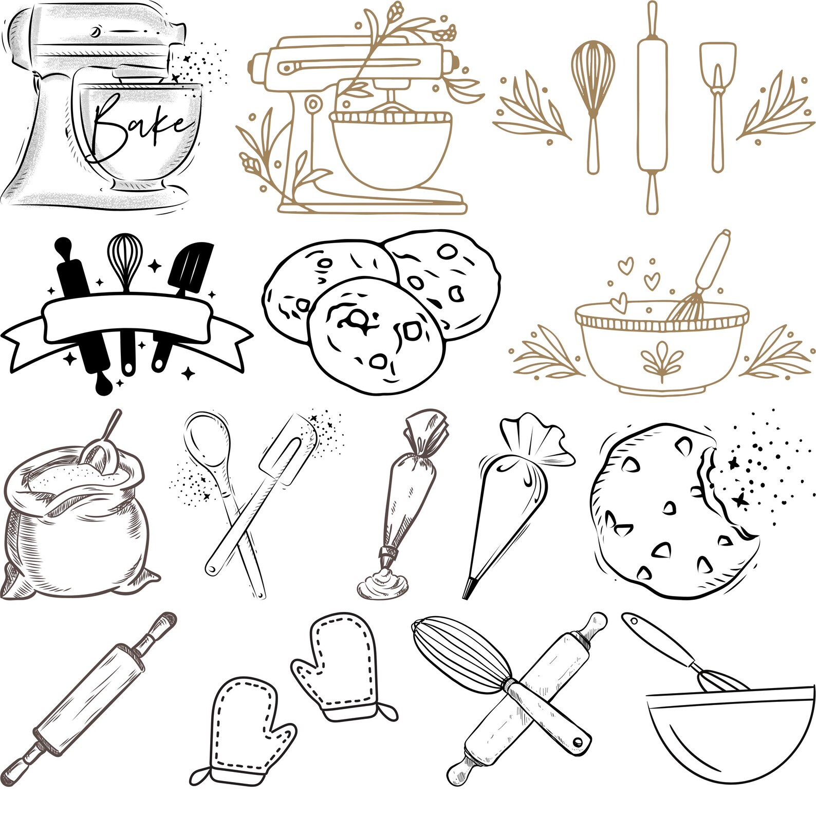 Baking SVG Bundle, Baking Utilities Svg, Cooking Svg Bundle, Kitchen ...