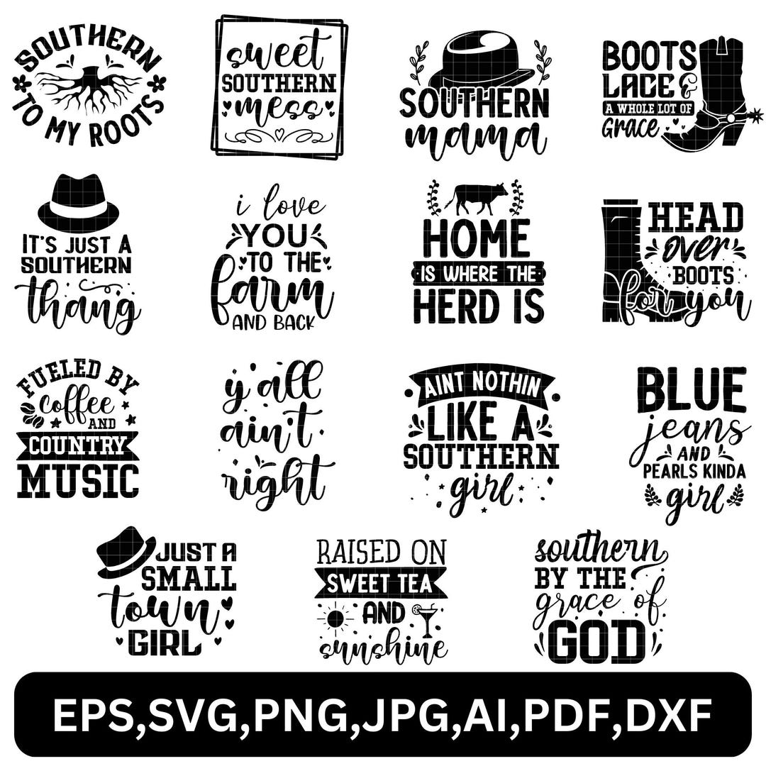 Southern Svg Bundle, Southern Girl Svg, Country Girl Svg, Country Music ...