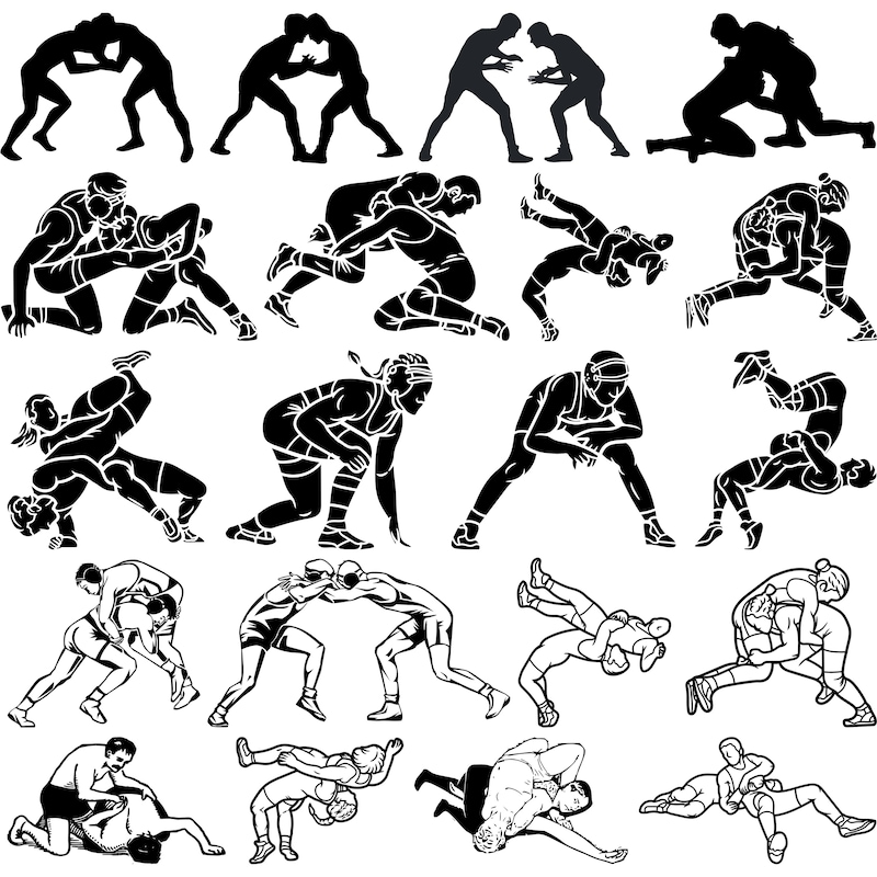 Wrestling Vector Bundle - Etsy