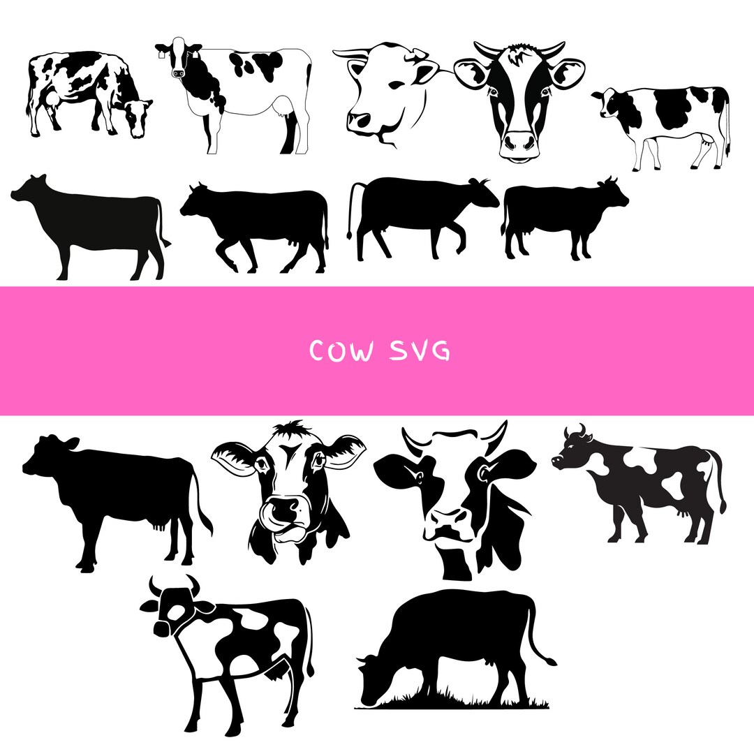 Vector Cow Svg Bundle, Cow Head Svg, Cow Shirt, Dairy Cow Svg, Cow ...