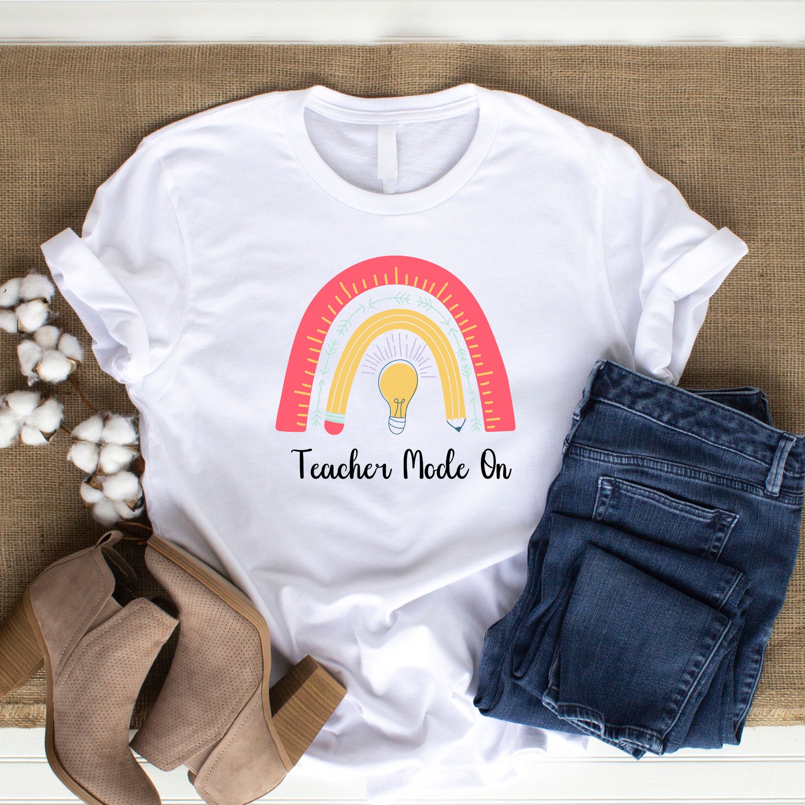 Teacher Rainbow Svg Png, Back to School Svg, Teacher Life Rainbow Svg ...