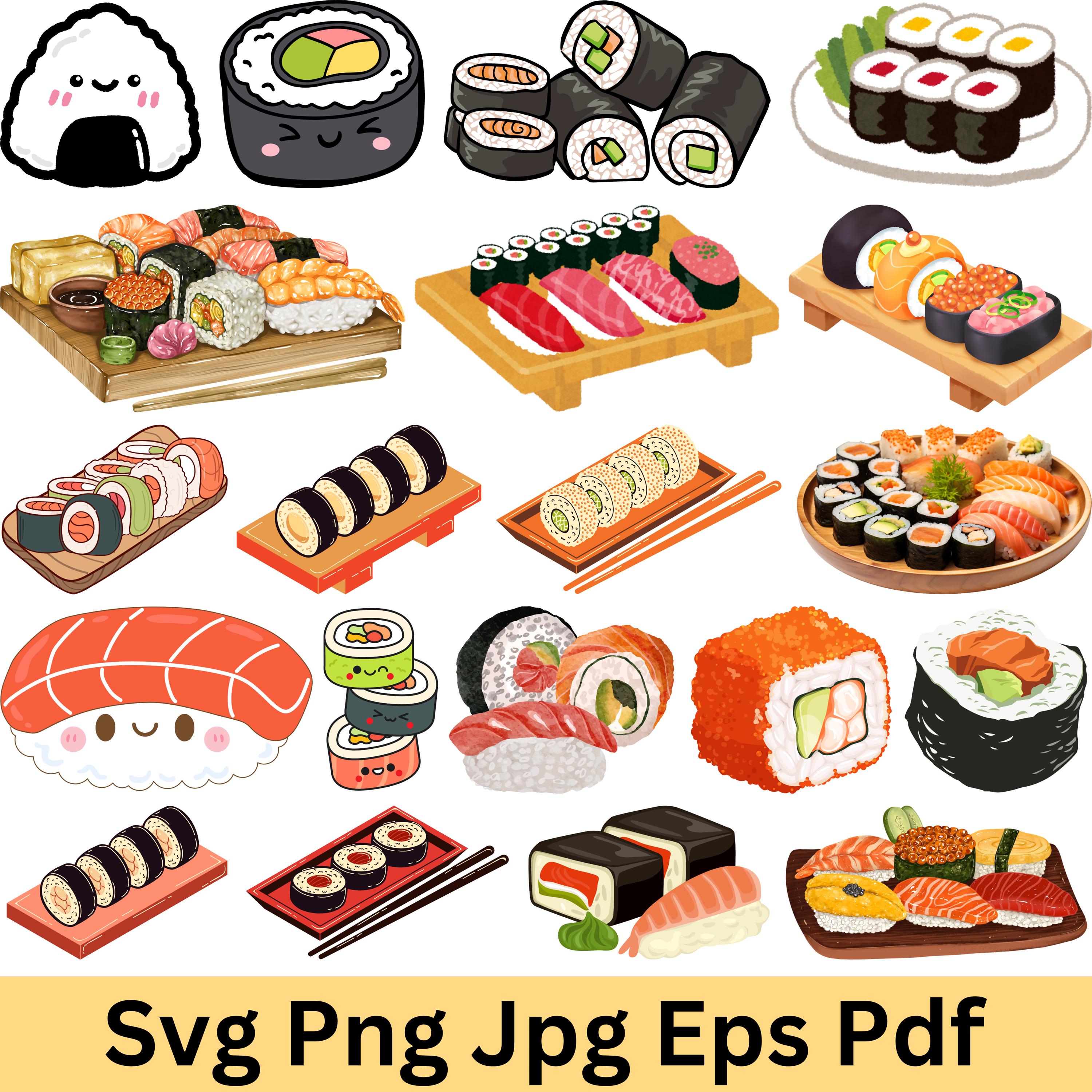 Kawaii Sushi SVG Bundle, Sushi Lover SVG Cut File, Japanese Food, Sushi SVG Bundle, Sushi Vector ...