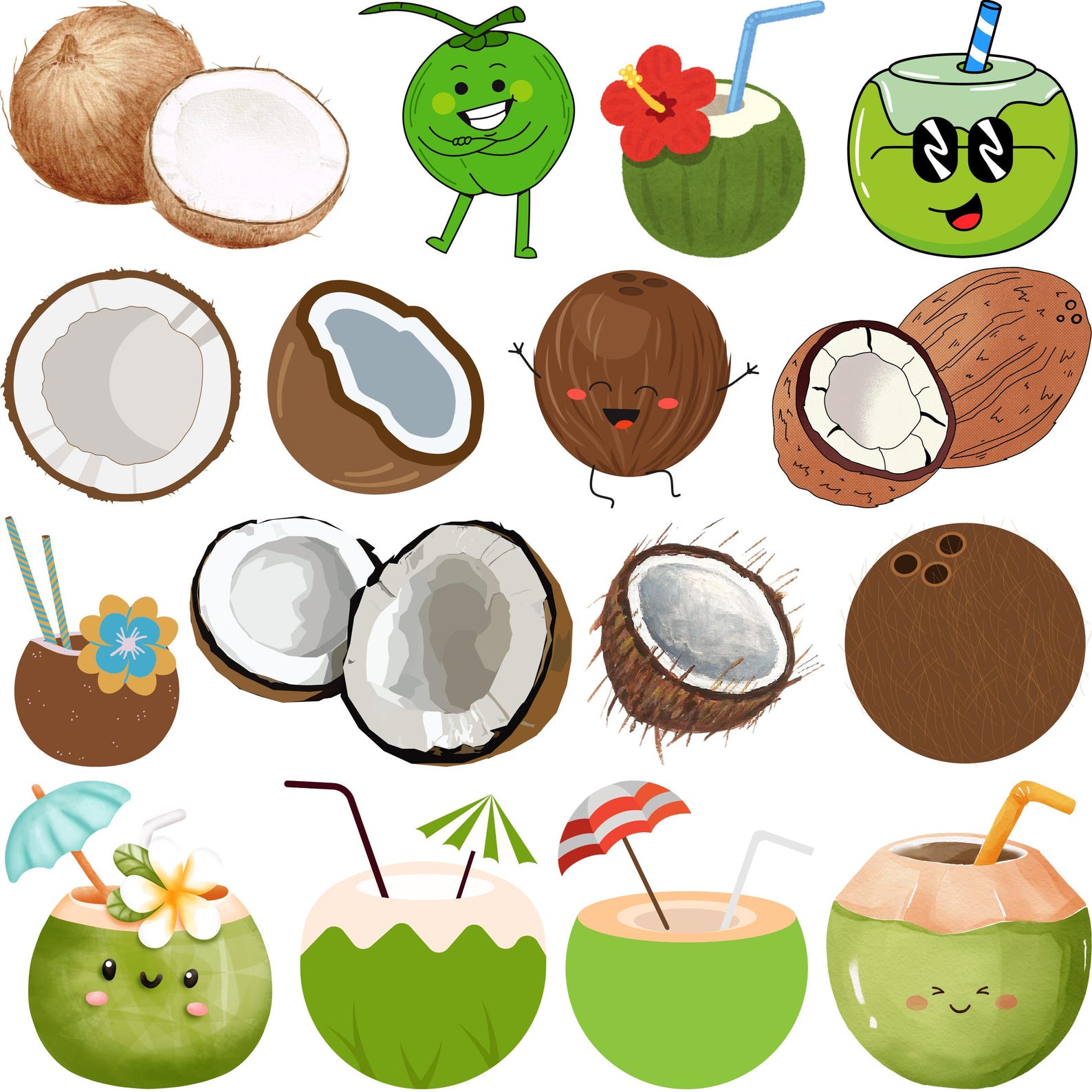 Coconut SVG Bundle, Coconut Vector, Coconut Design, Beach Theme ...