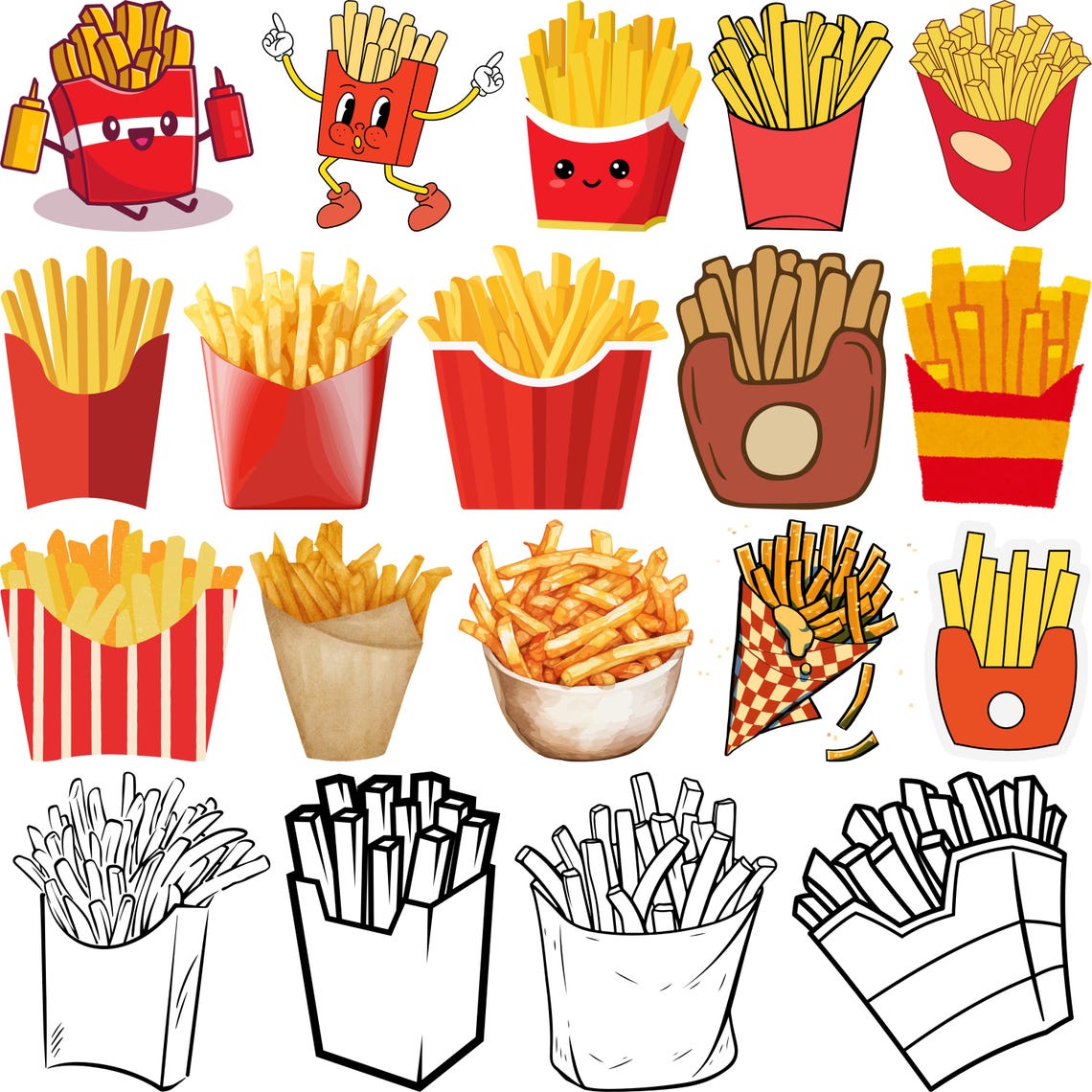 FRENCH FRIES SVG Bundle, French Fry Svg, French Fries Vector Files ...