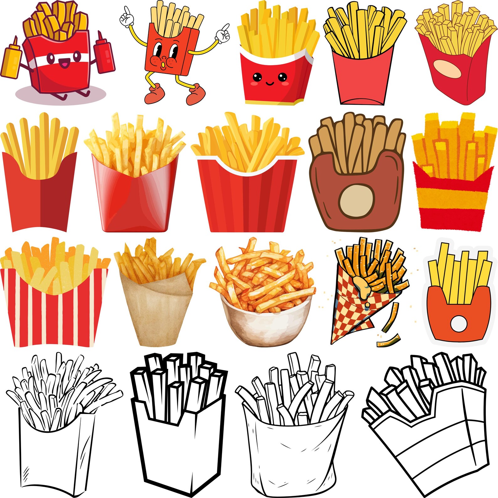 FRENCH FRIES SVG Bundle, French Fry Svg, French Fries Vector Files ...