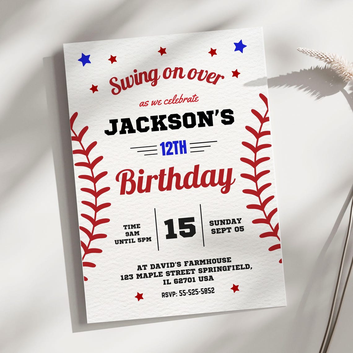 Baseball Birthday Invitation Template, Rookie of the Year Invite ...