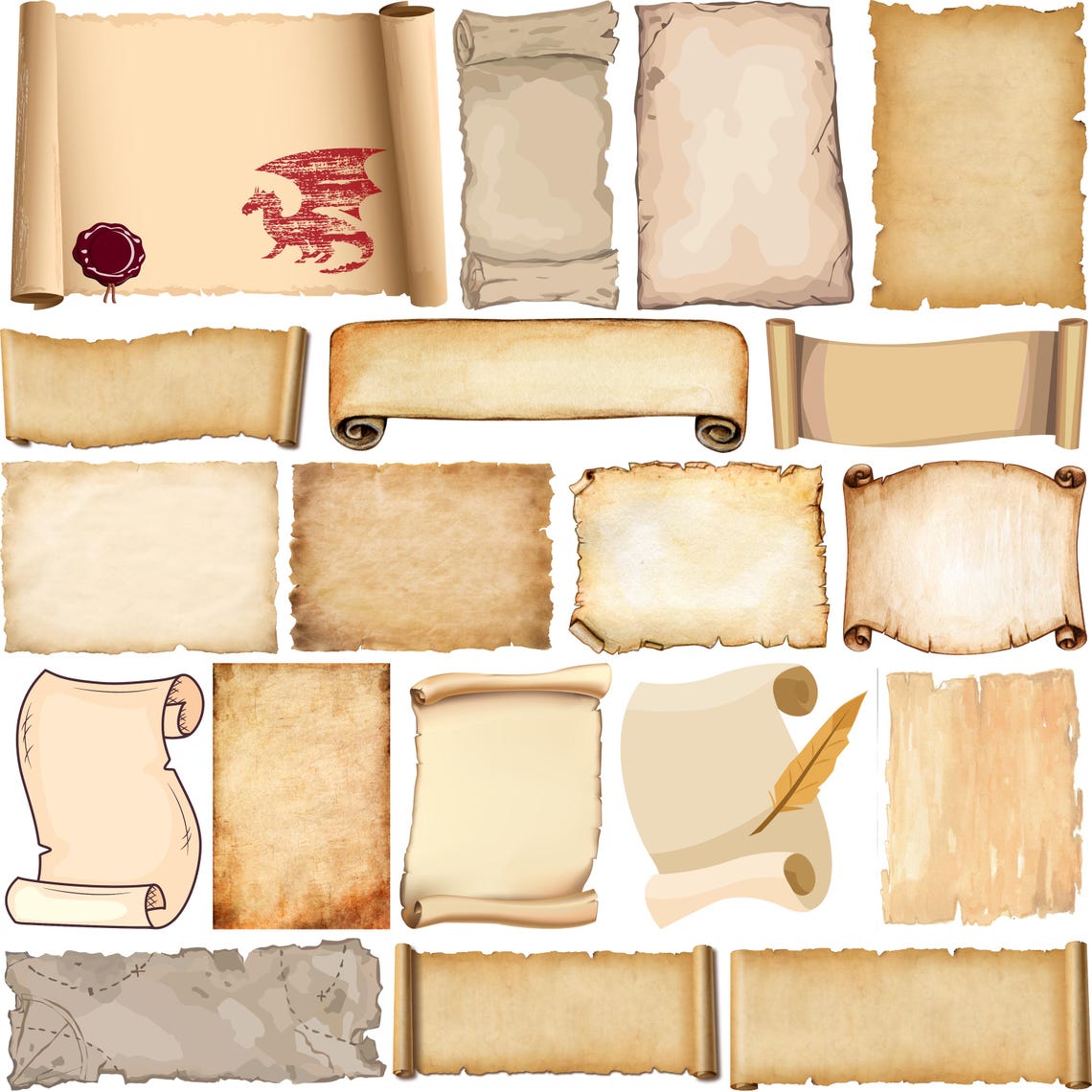 Parchment SVG Bundle, Parchment Clipart, Paper Scroll Svg, Old Piece of ...