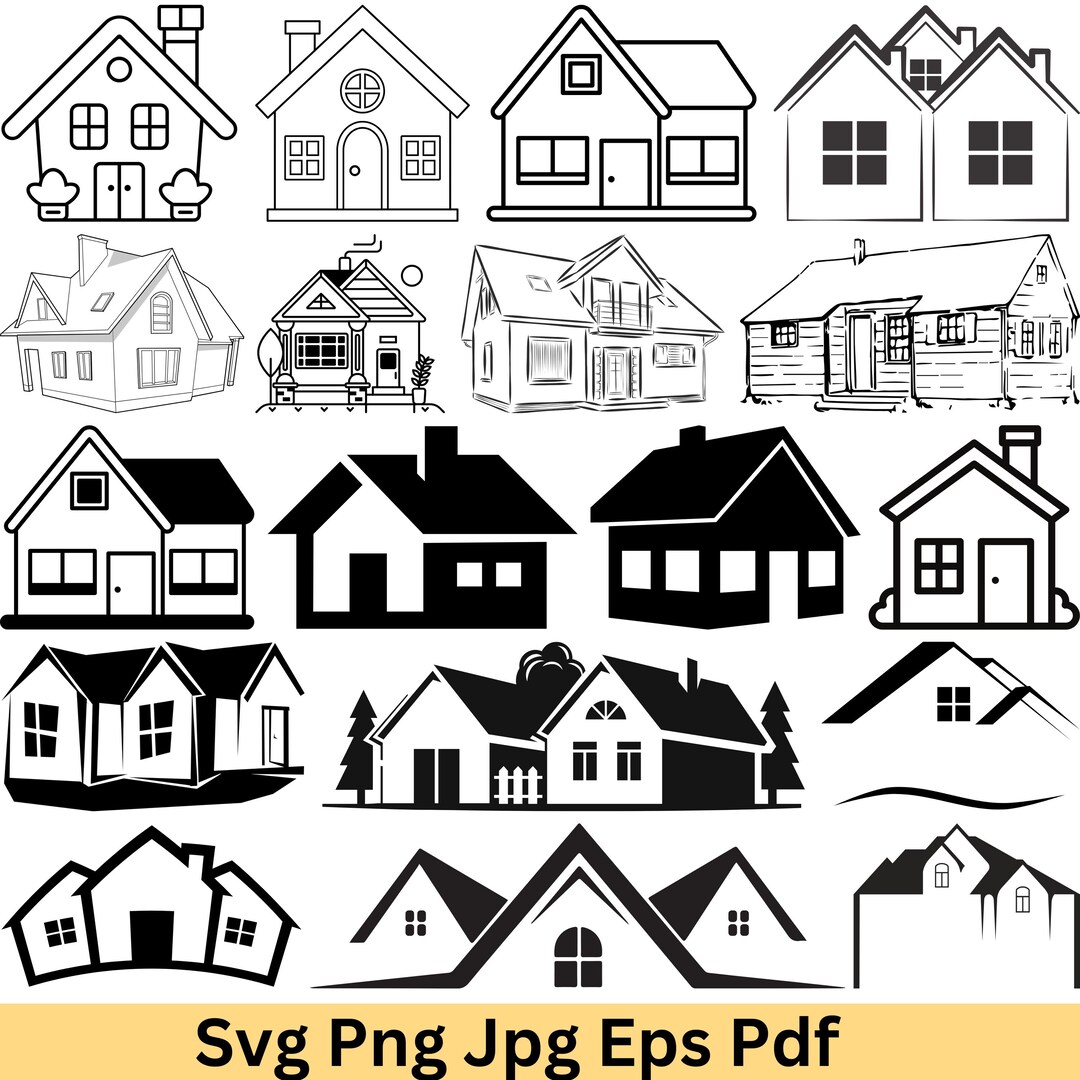 House Svg Bundle, House Outline Svg, Floral House SVG, House Clipart ...