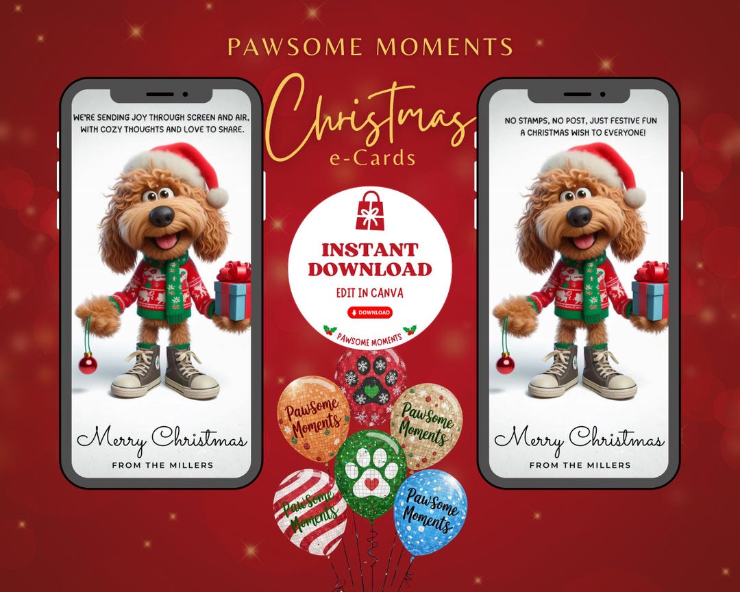 Editable Christmas E-card Video | Digital Holiday Greeting Canva ...