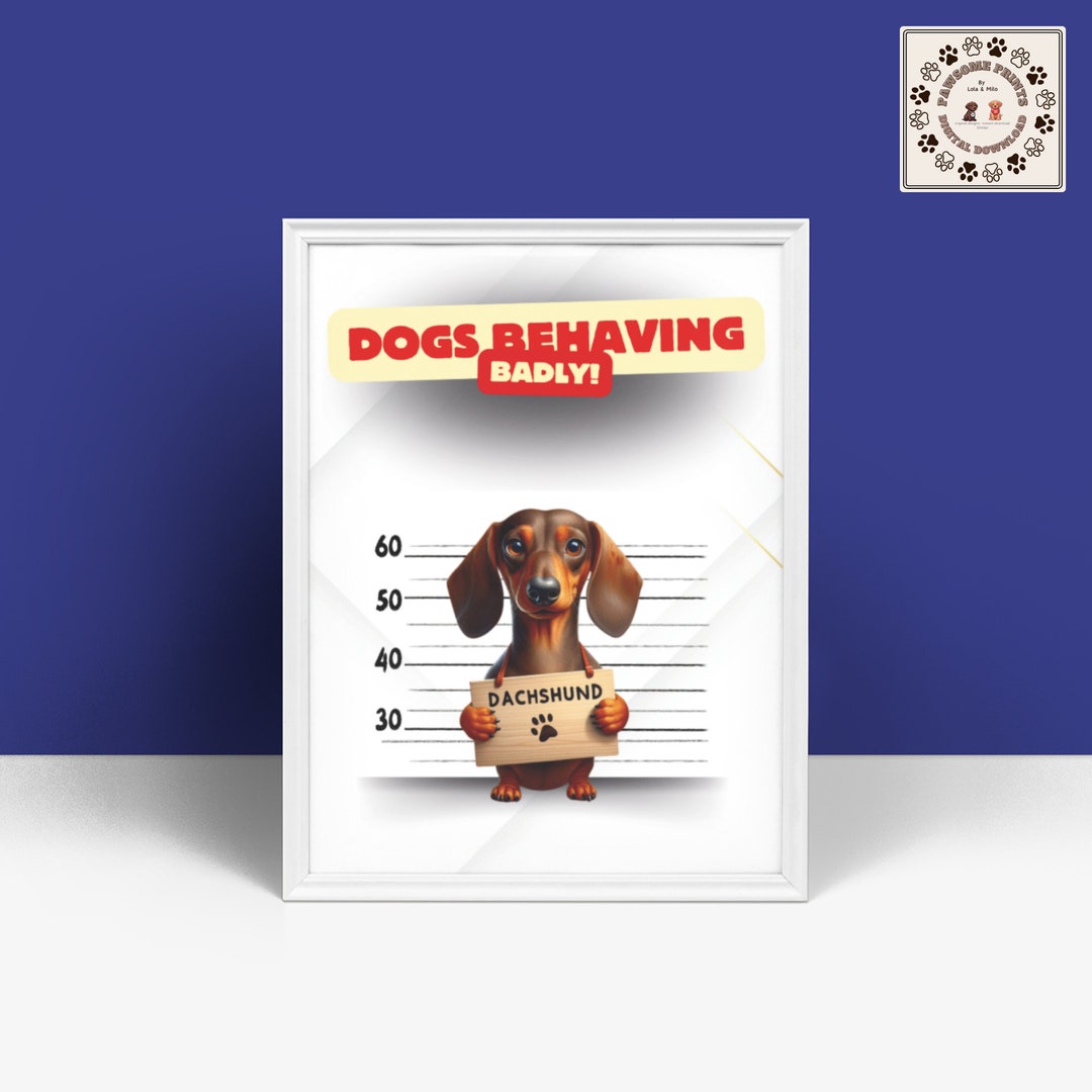 Dogs Behaving Badly Digital Wall Art Fun Wall Art for Dog Lovers PDF ...