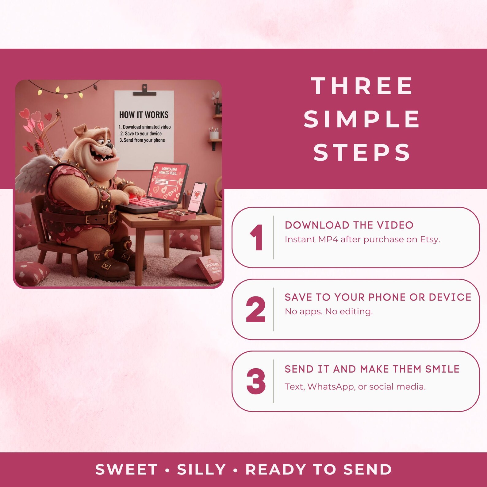 Cheeky Cupid Pups Valentine Messages | Funny Animated Dog Valentines ...