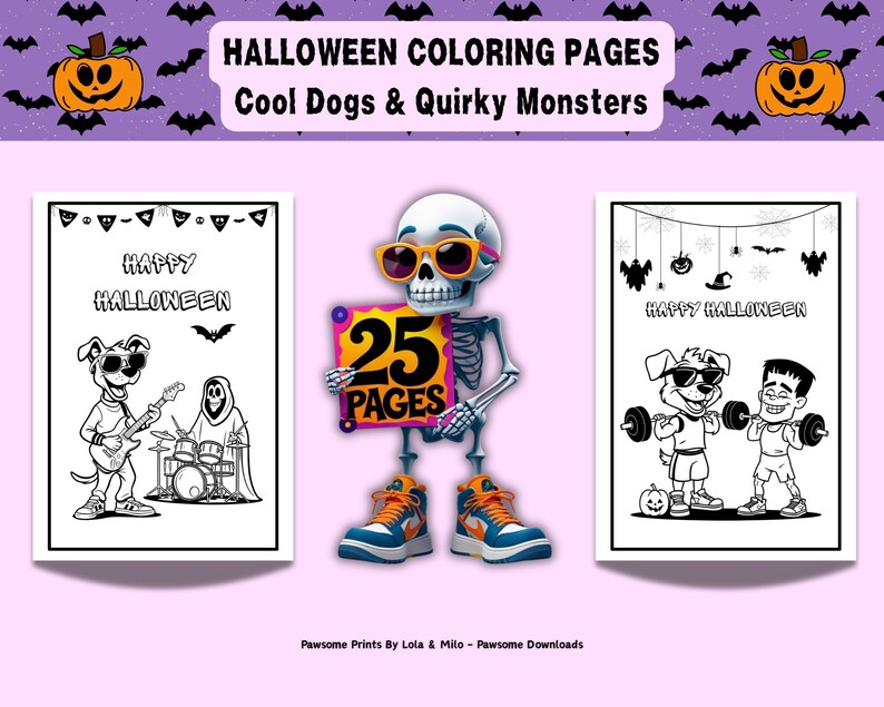 Funny Dog Coloring Pages: 25 Pawsome Halloween Printables (digital ...