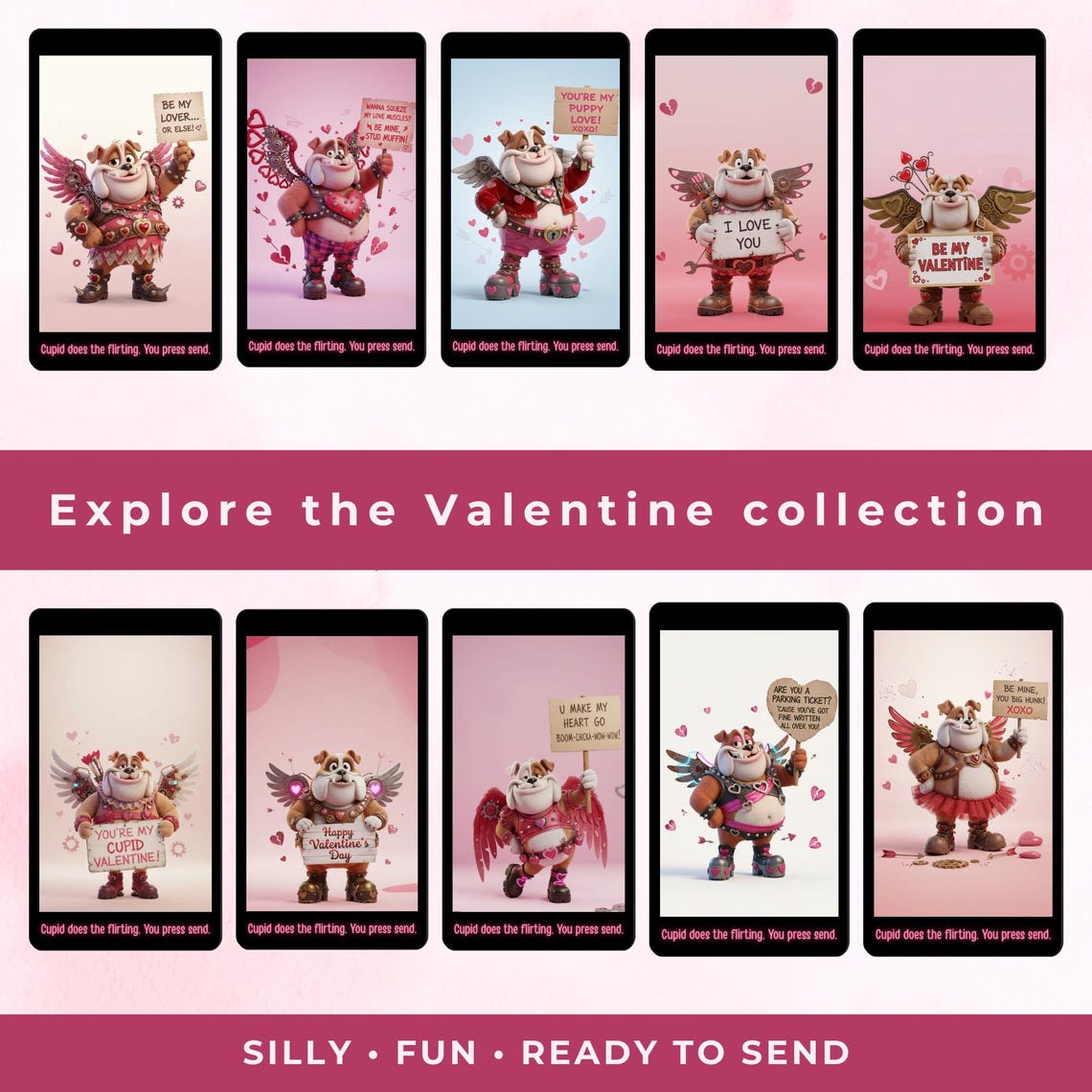Cheeky Cupid Pups Valentine Messages | Funny Animated Dog Valentines ...