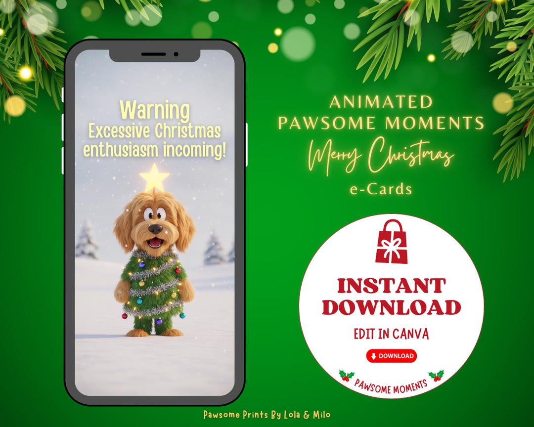 Merry Christmas Funny E-card | Editable Canva Template + Ready-to-use ...