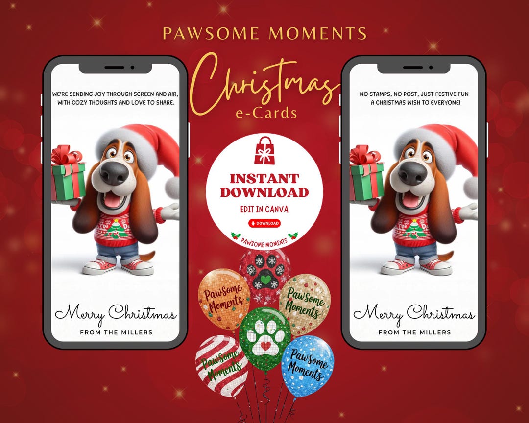 Editable Christmas E-card Video | Digital Holiday Greeting Canva ...