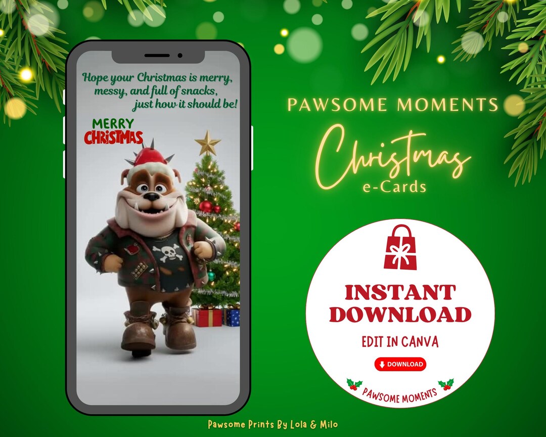 Animated Merry Messy Christmas E-card | Editable Canva Template + Ready ...