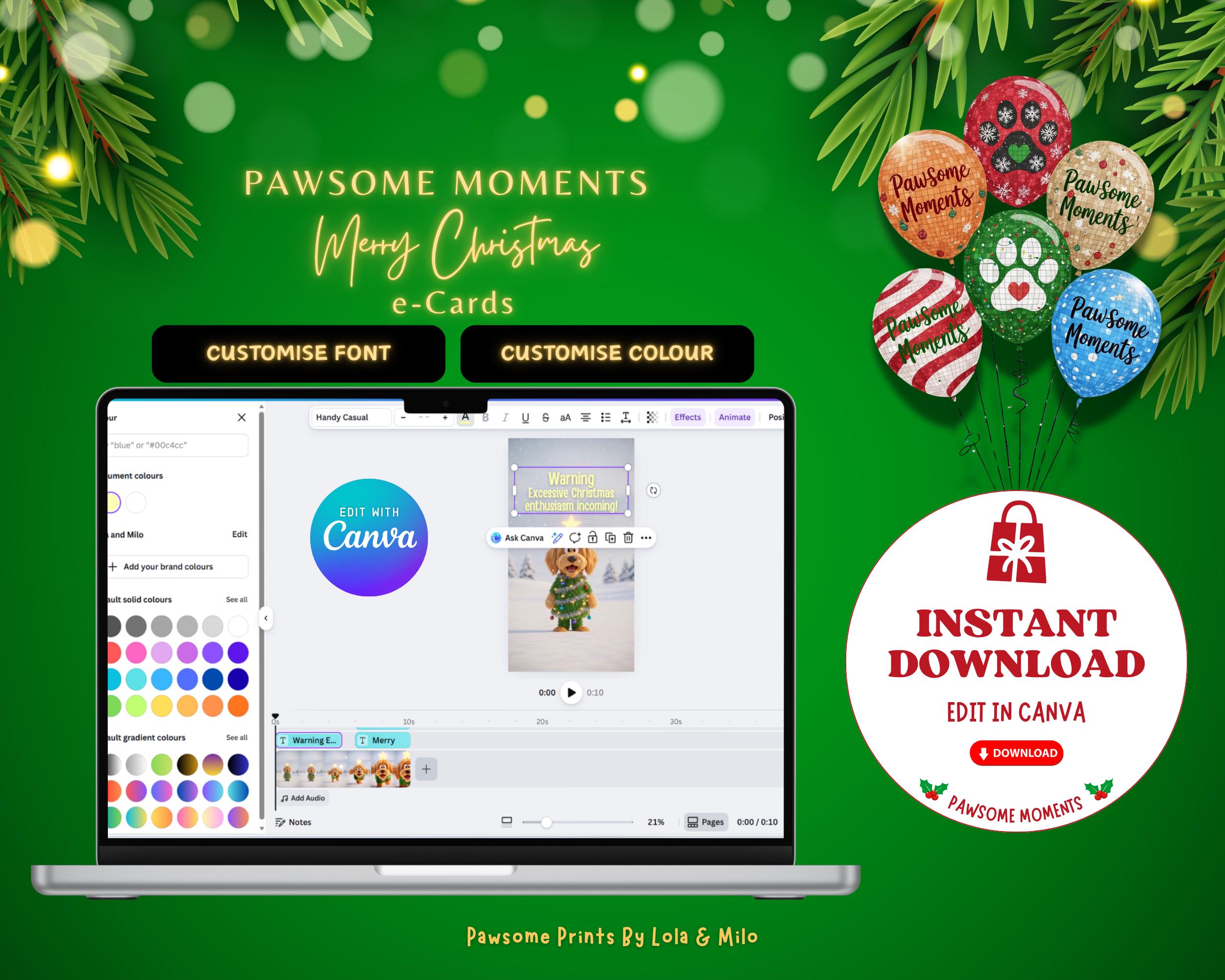 Merry Christmas Funny E-card | Editable Canva Template + Ready-to-use ...
