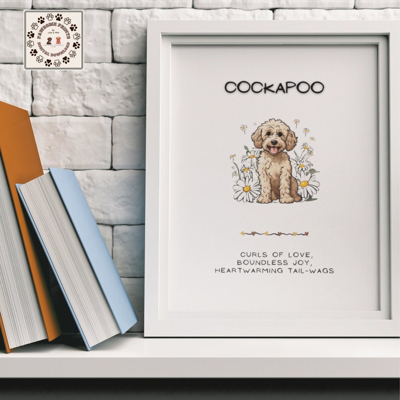 Cockapoo Digital Wall Art PDF and JPG Instant Downloads - Etsy UK