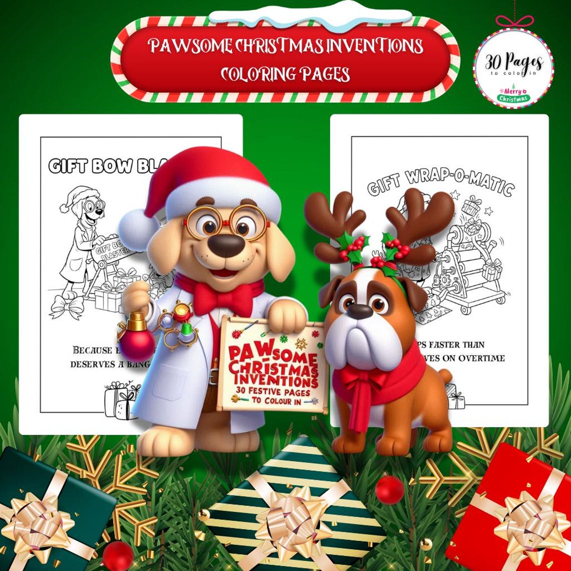 Pawsome Christmas Coloring Pages: 30 Wacky Christmas Inventions ...