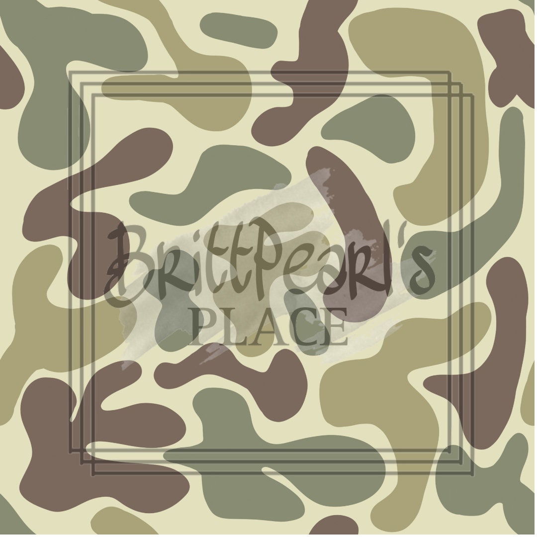 Hand Drawn Vintage Duck Camo Seamless Pattern Green - Etsy