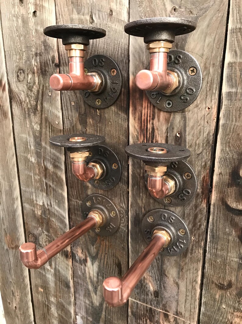 Various Handcrafted Cooper Pipe Shelf Brackets Homemade Bracket Bespoke ...