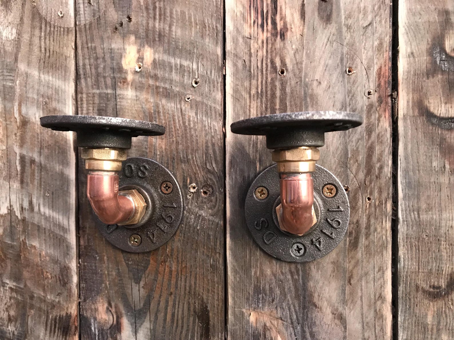 Various Handcrafted Cooper Pipe Shelf Brackets Homemade Bracket Bespoke ...