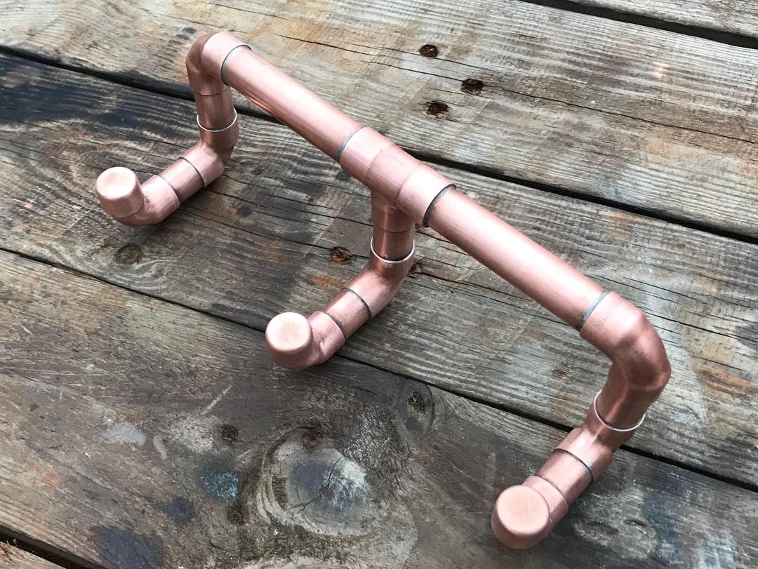 Handcrafted & Soldered 3 Triple Hook Copper Pipe Coat Hooks Clothes ...