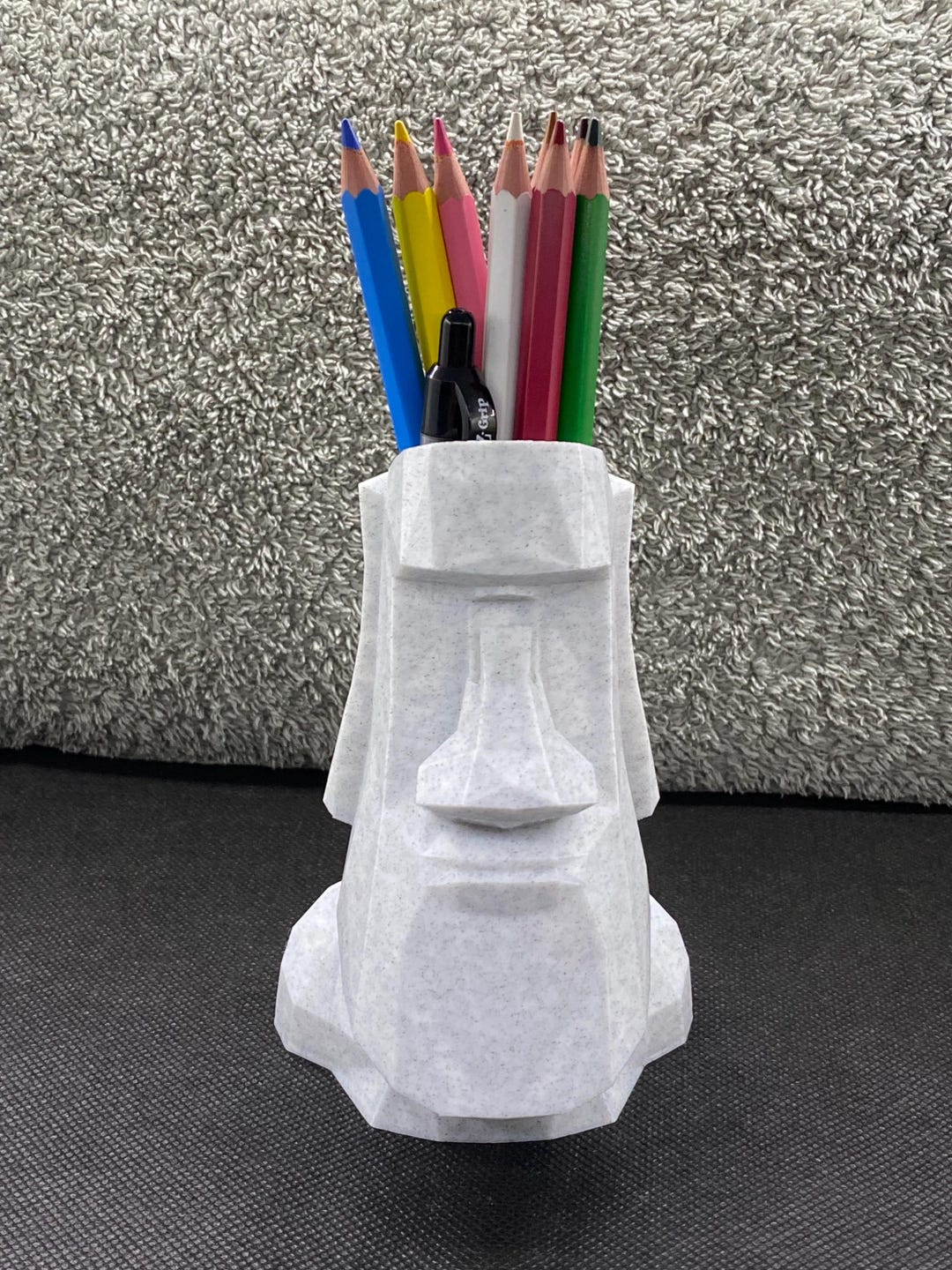 Easter Island Moai Head Desk Tidy Pen Pencil Glasses Pot Holder - Etsy