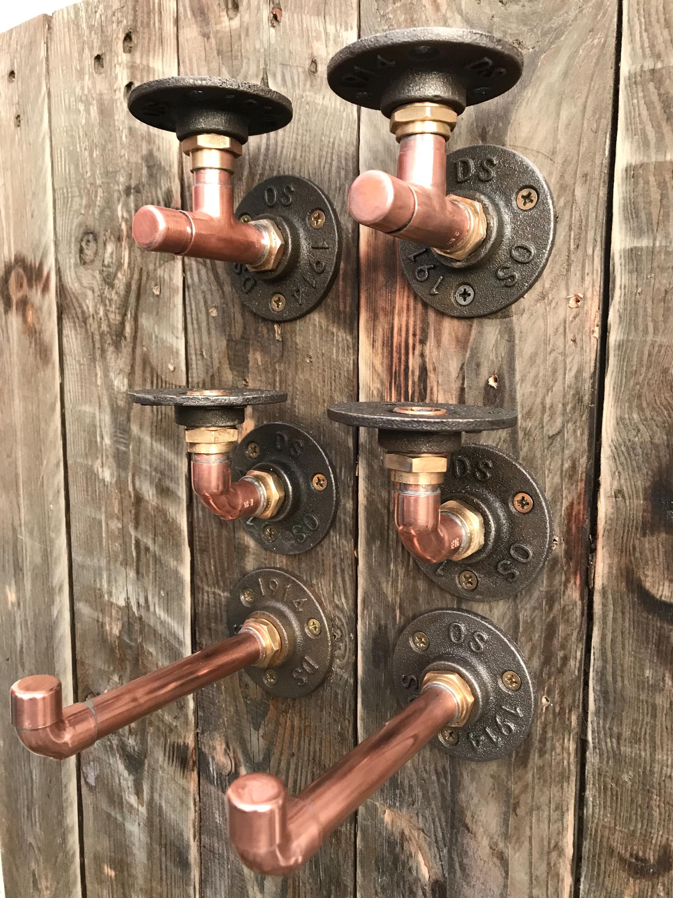 Various Handcrafted Cooper Pipe Shelf Brackets Homemade Bracket Bespoke ...