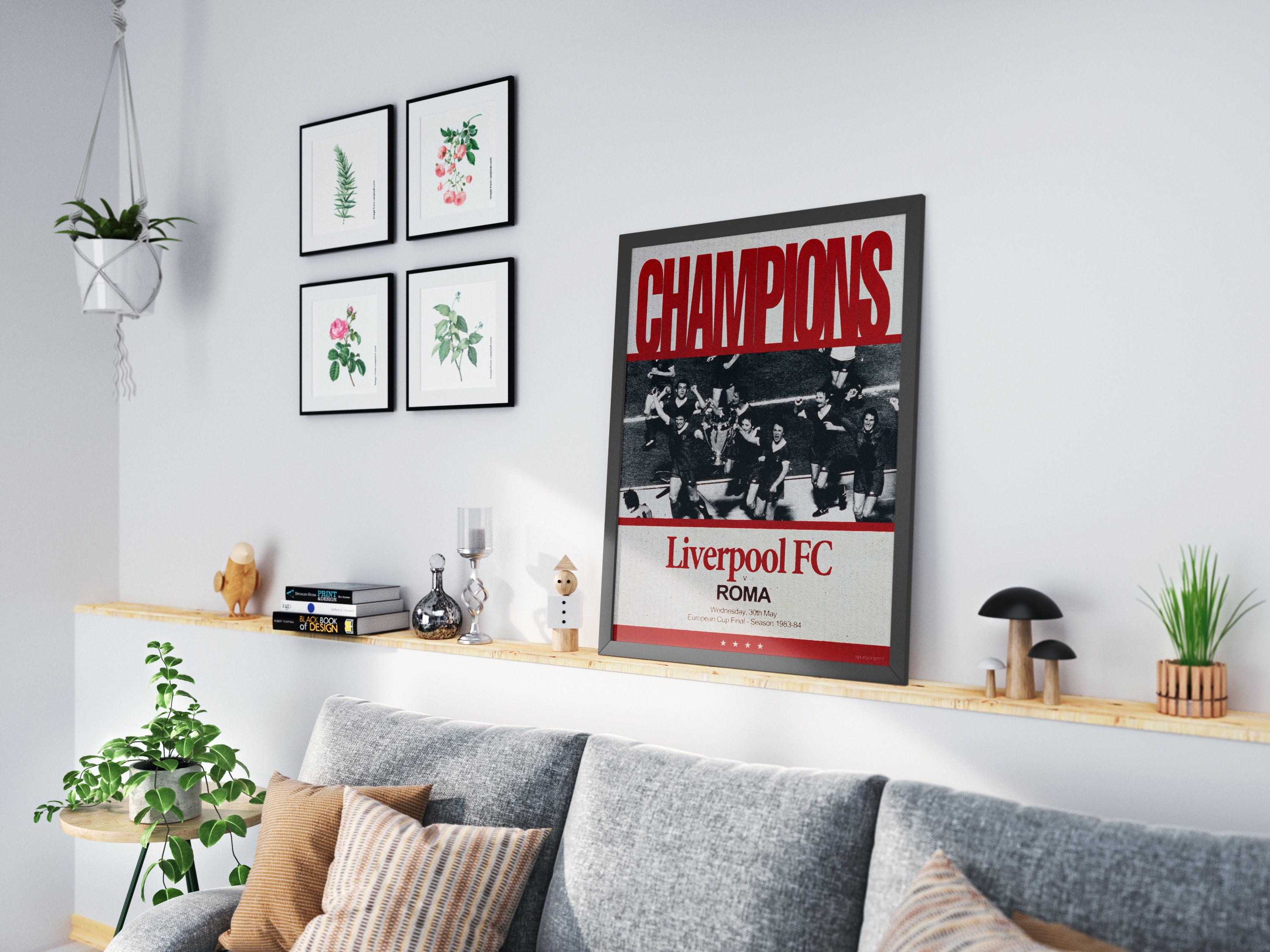 Liverpool FC, 1984 Champions League Poster for Print, Soccer Wall Art ...
