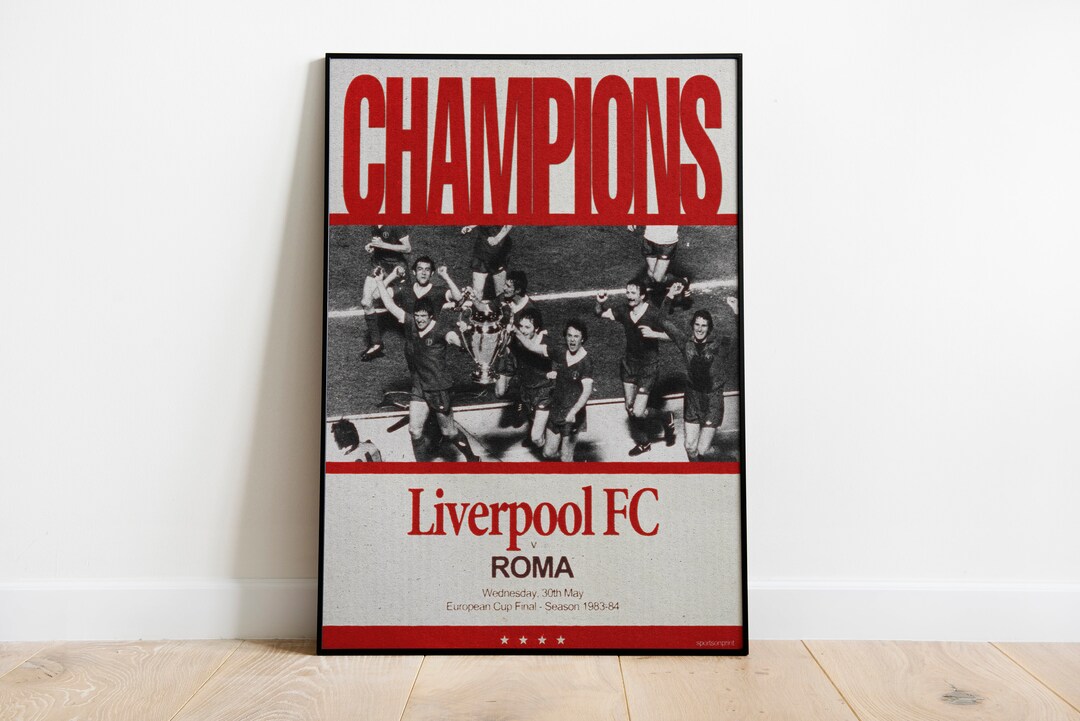 Liverpool FC, 1984 Champions League Poster for Print, Soccer Wall Art ...
