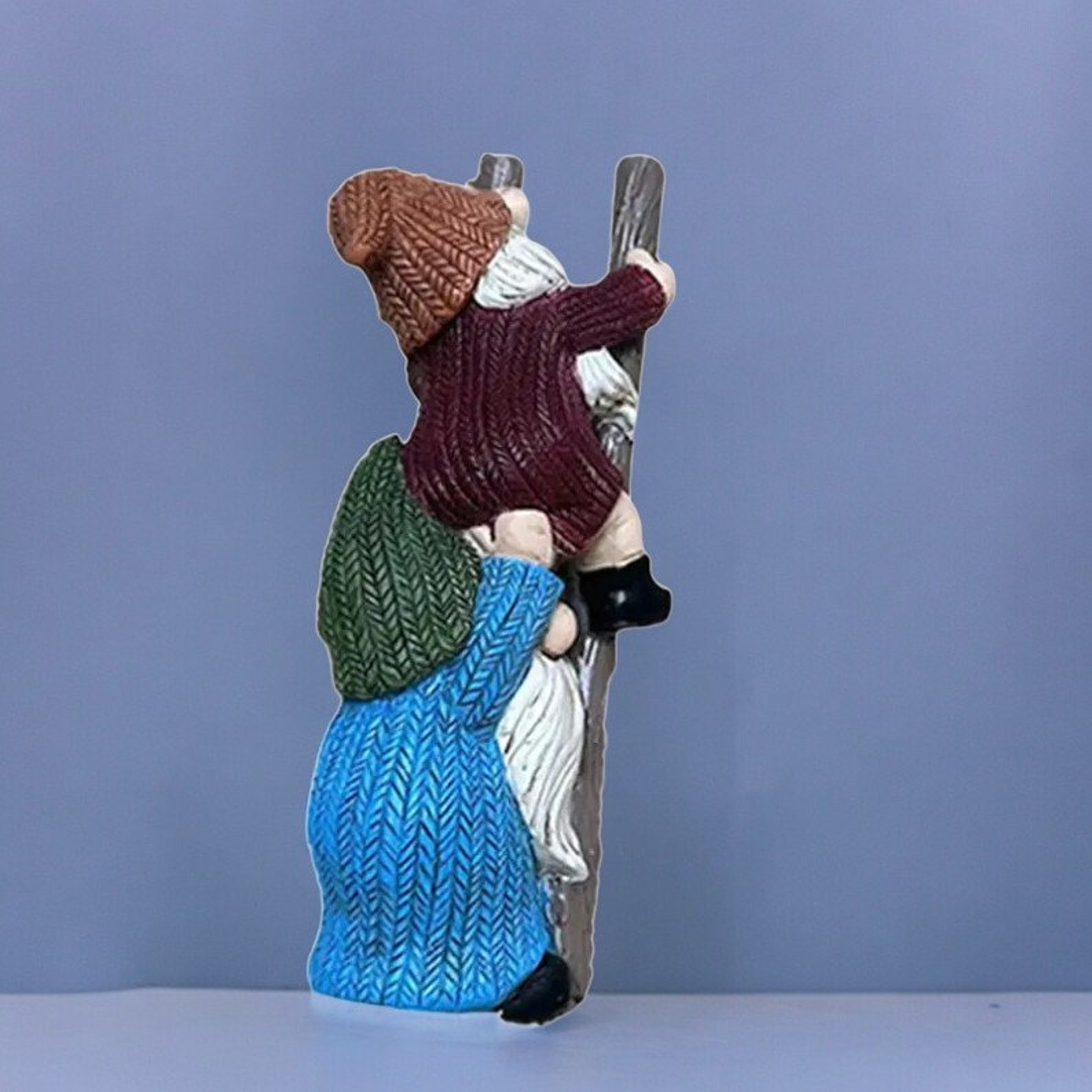 Gnomes Elf Climbing Ladder Tree Face Resin Tree Hugger Fairy Dwarf Tree ...