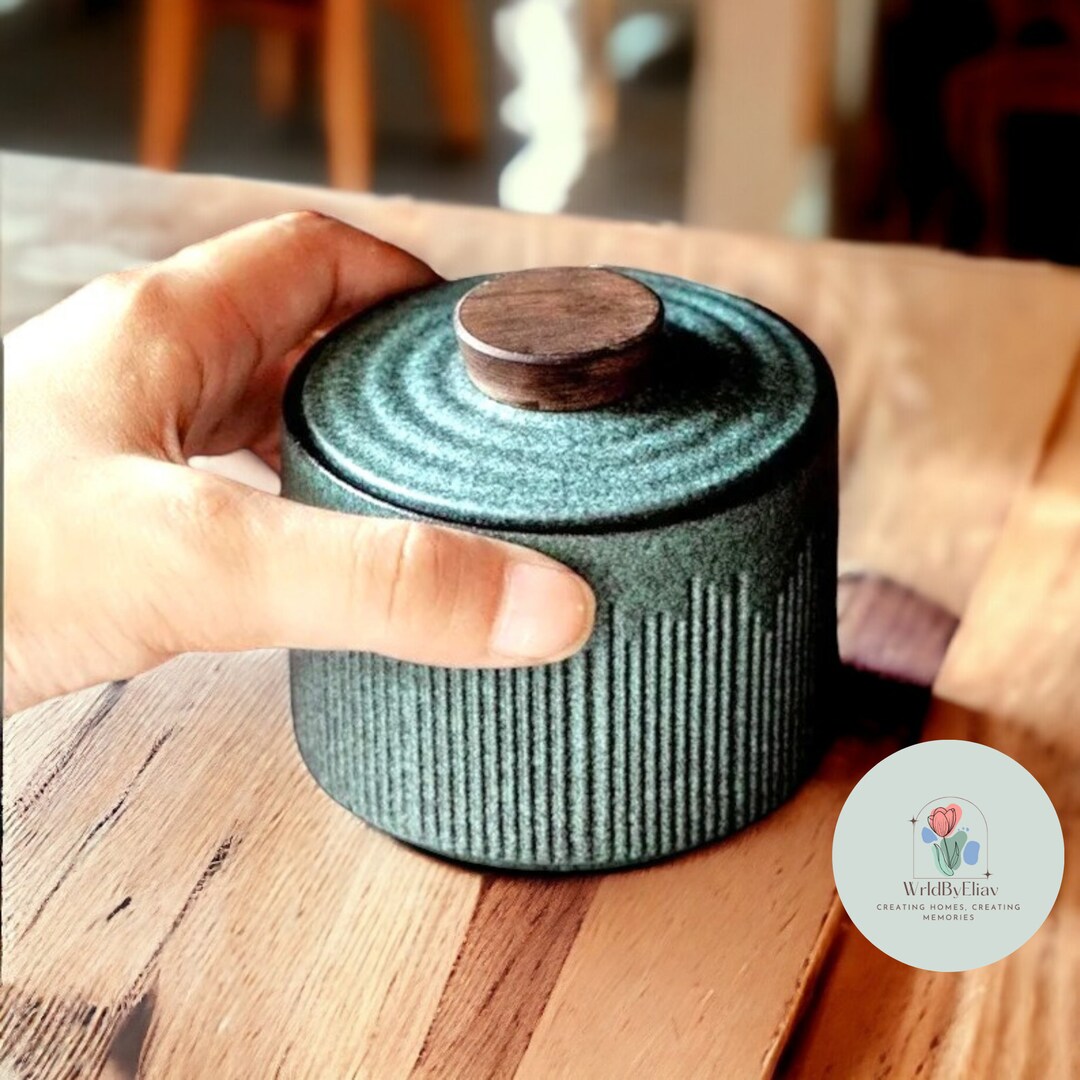 Vintage Japanese Ceramic Tea Container With Lid Handmade Storage for ...