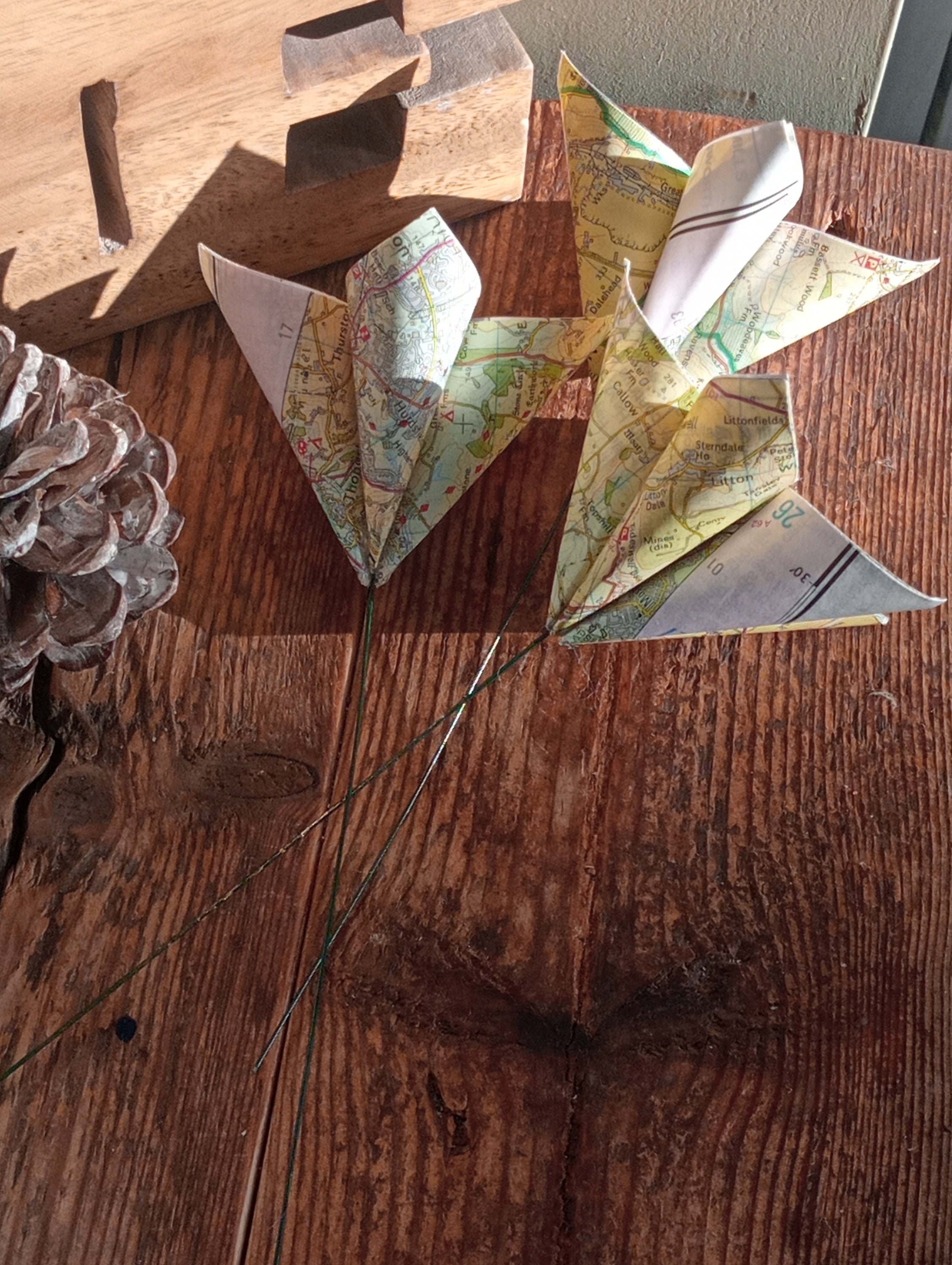 Where We Met Map Origami PAPER FLOWER, One Year Anniversary Paper ...