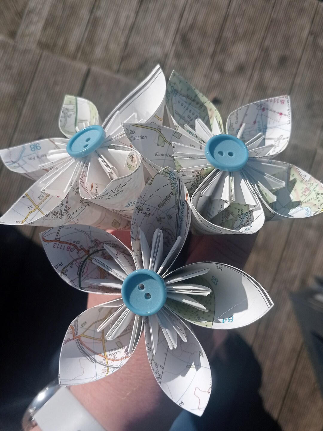 Where We Met Gift PAPER FLOWERS MAPS Wedding Anniversary for Couples ...