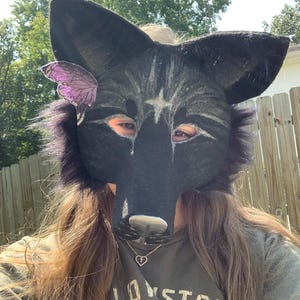 Silver Fox Costume Mask With Removable Butterfly Wing Accessory - Etsy